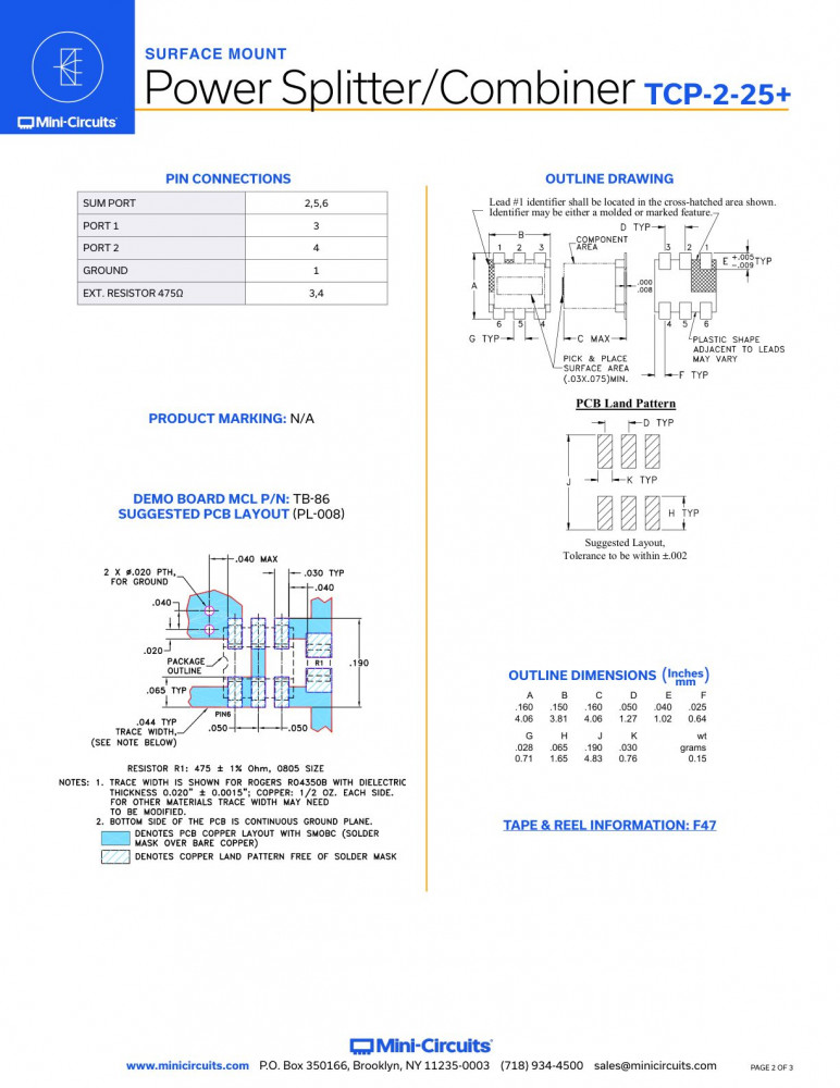 TCP-2-25+ technical document page 2