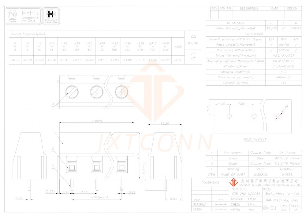 C75128V-3P0G36 technical drawing page 1