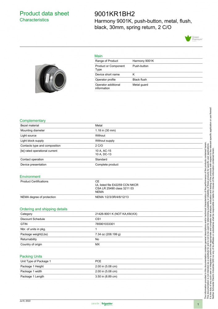 9001KR1BH2 technical document page 1