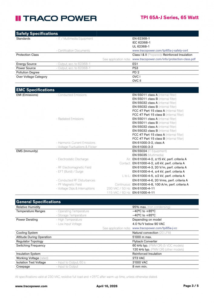 TPI 65A-J series datasheet page 3