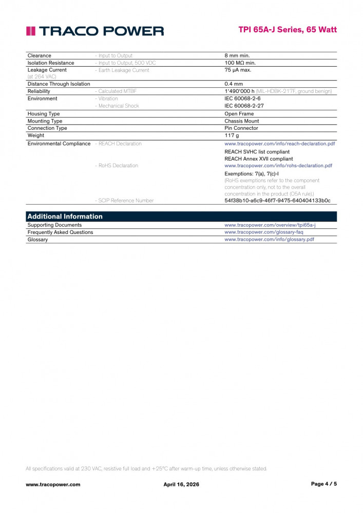 TPI 65A-J series datasheet page 4
