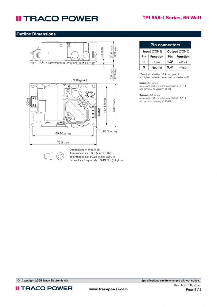 TPI 65A-J series datasheet page 5