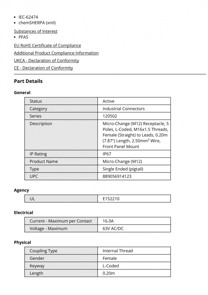 MOLEX 1205020025 technical document page 2