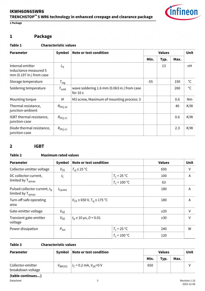 IKWH60N65WR6 datasheet page 3