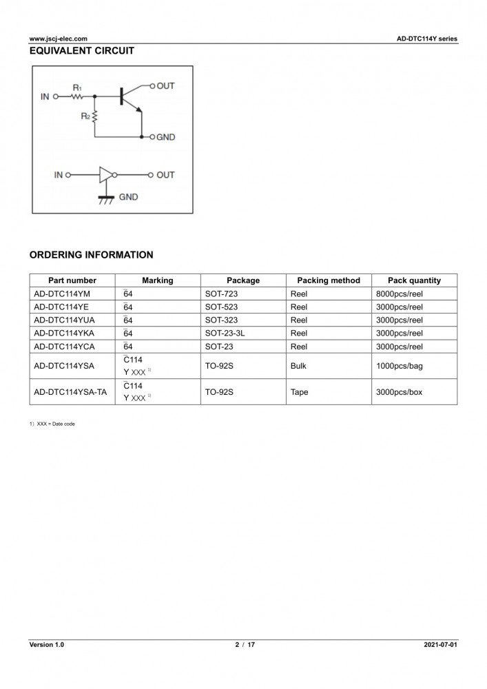 AD-DTC114YCA datasheet page 2