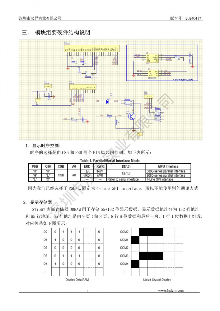 HS12864G18B datasheet page 4