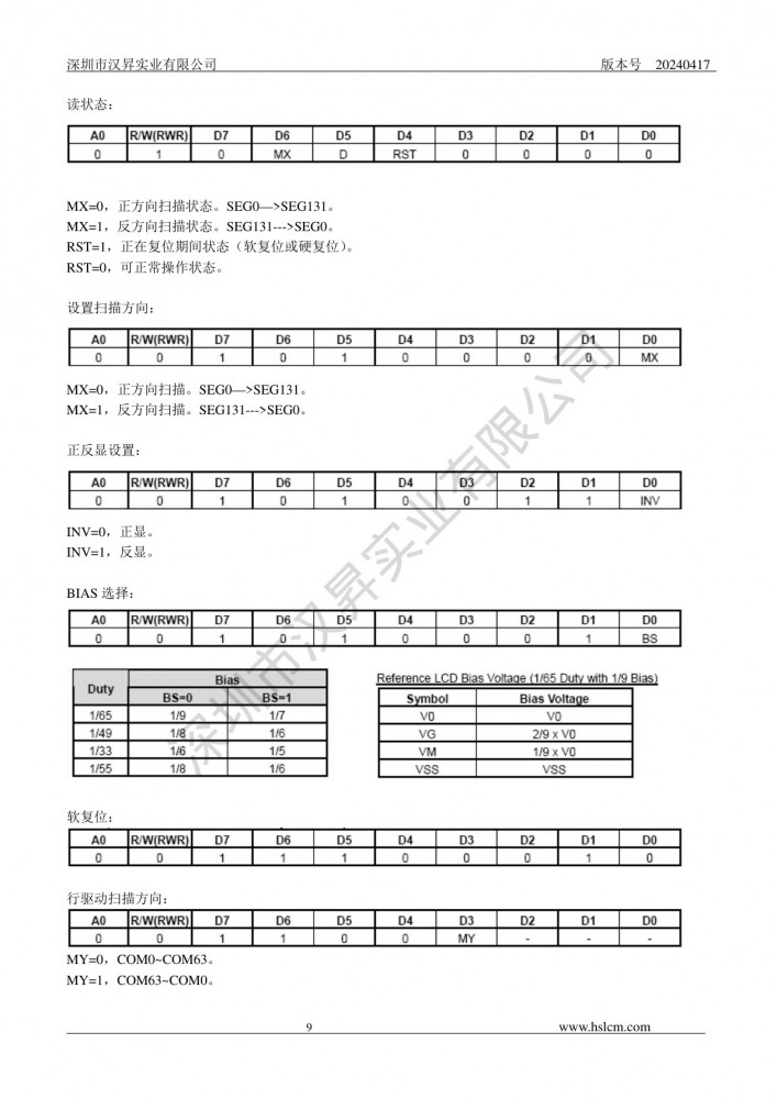HS12864G18B datasheet page 9