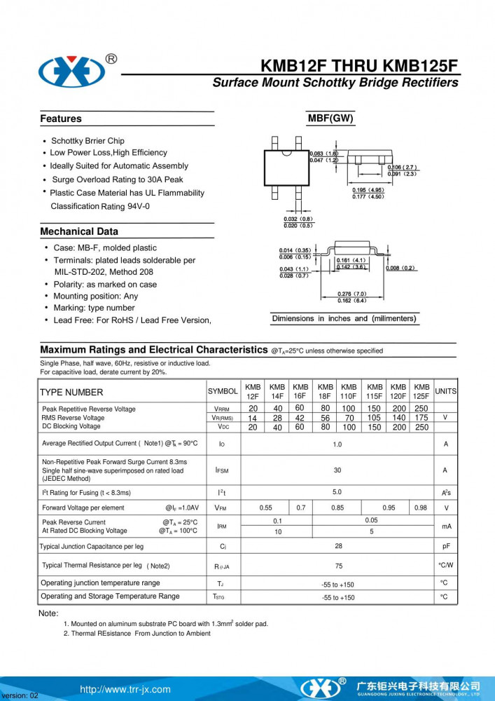 KMB14F(GW) datasheet page 1
