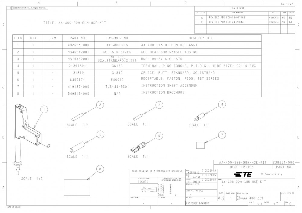 AA-400-229-GUN-HSE-KIT product drawing preview