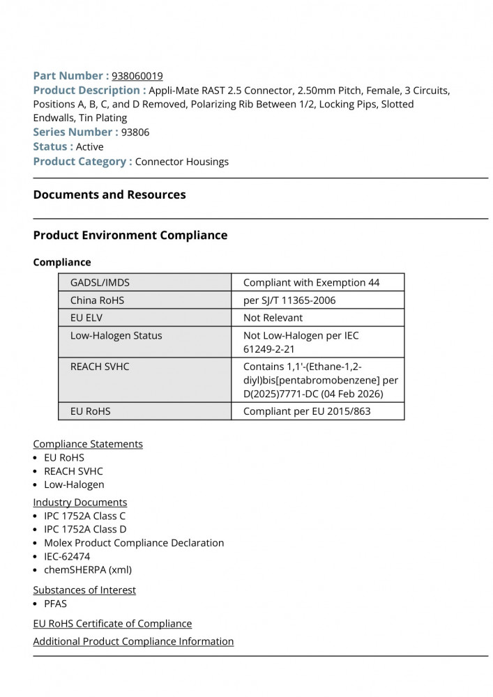 938060019 technical document preview, page 1