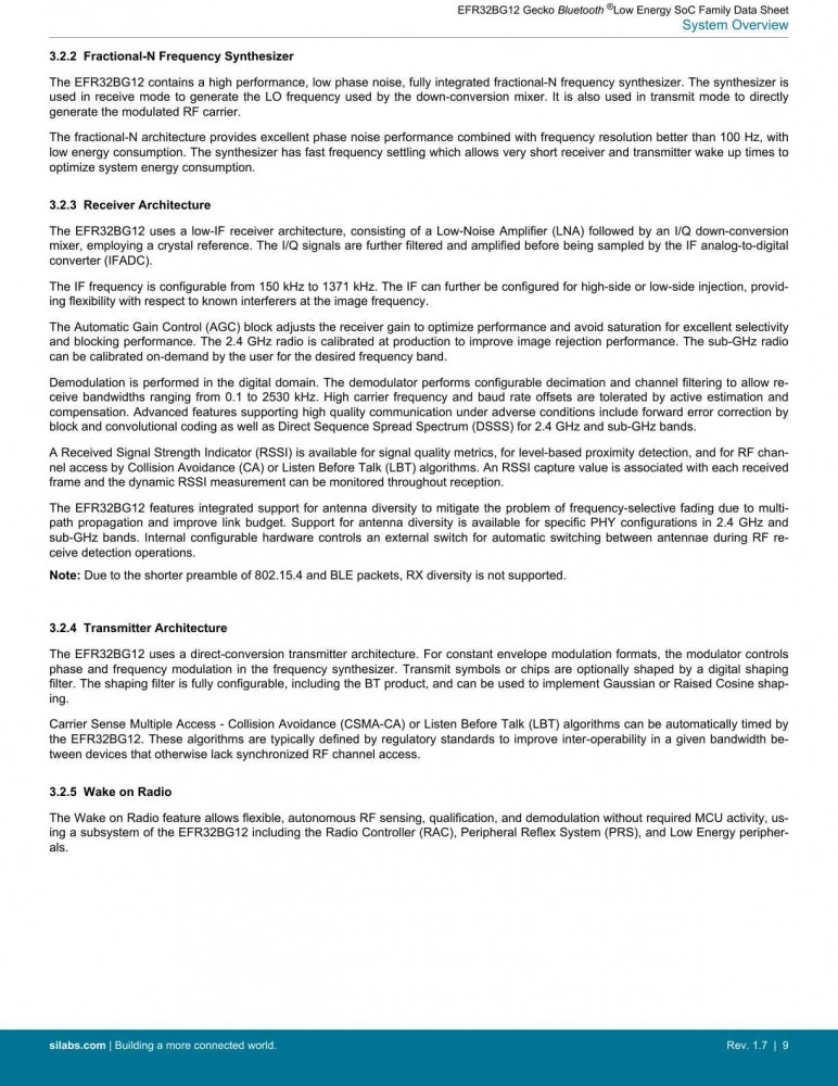 EFR32BG12 datasheet page 9