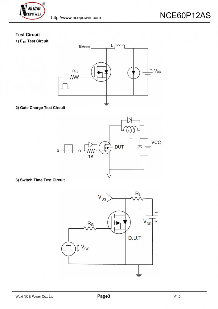 NCE60P12AS datasheet page 3