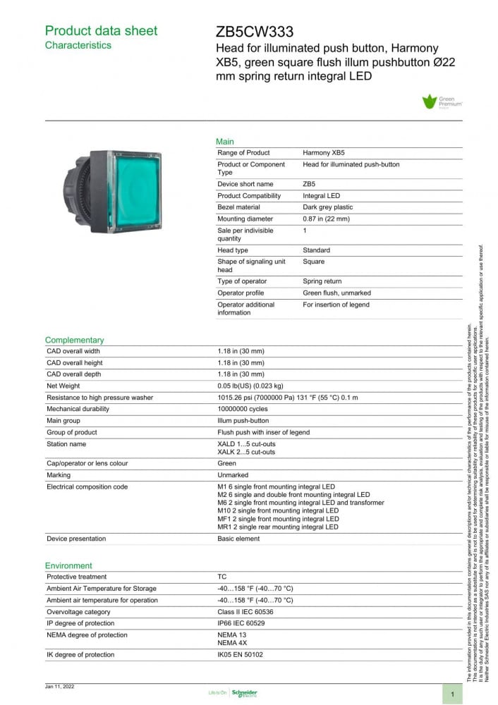 ZB5CW333 technical document page 1