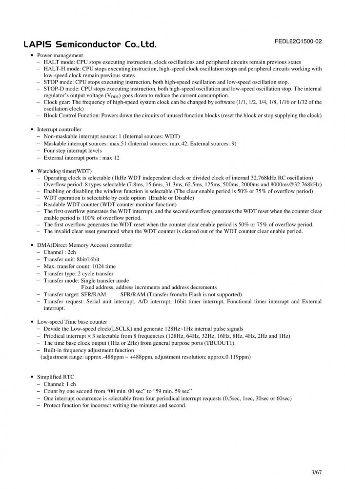 ML62Q1554 documentation page 3