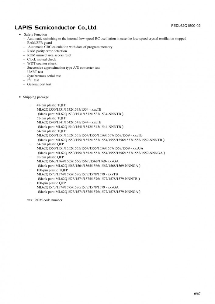 ML62Q1554 documentation page 6