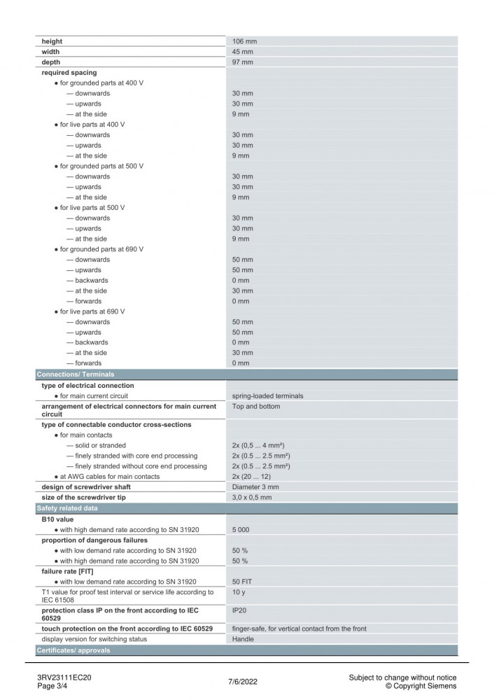 3RV23111EC20 technical document page 3