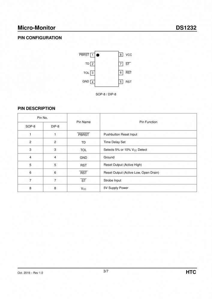DS1232 datasheet page 3