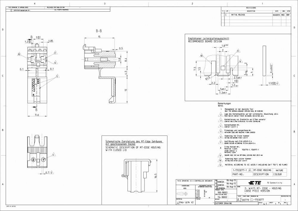 TE Connectivity 1-1703077-1 technical drawing preview