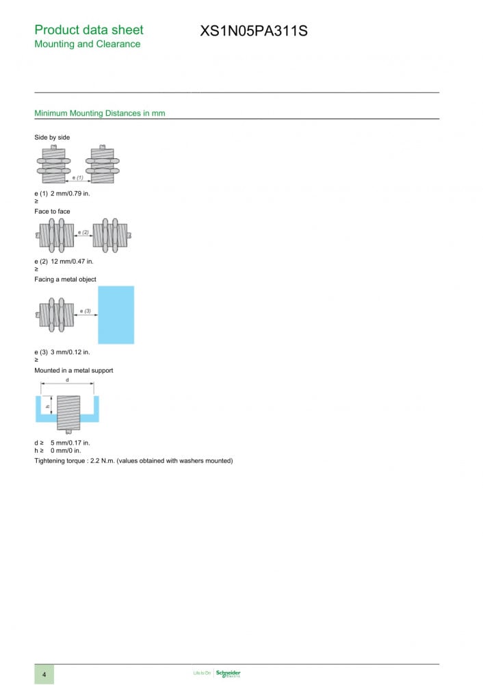 XS1N05PA311S technical document page 4