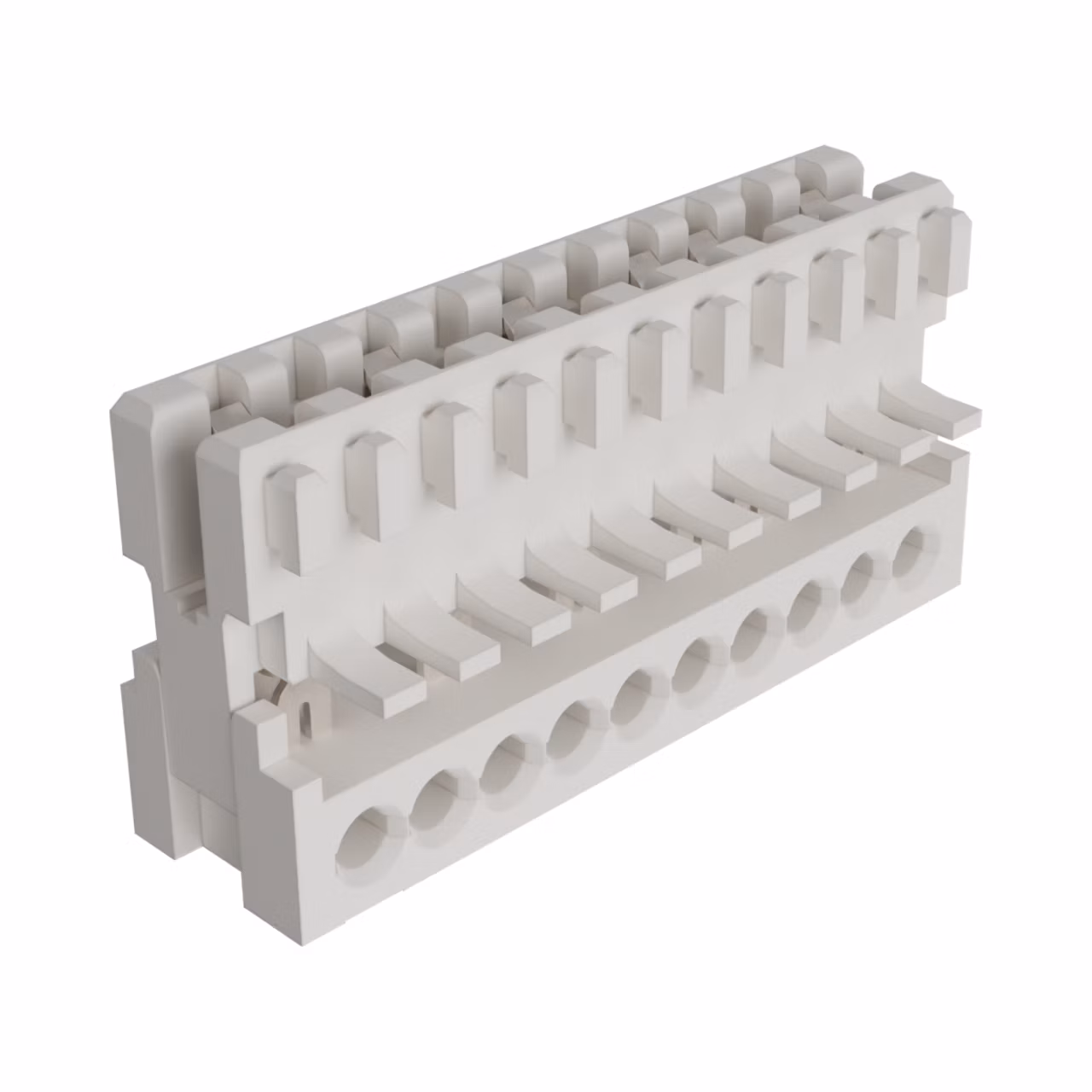 Appli-Mate RAST 2.5 Female Connector, 2.50mm Pitch, 10 Circuits, All Position Keys, Open Endwalls, Circuits 2, 4, 6 & 9 Voided for sale