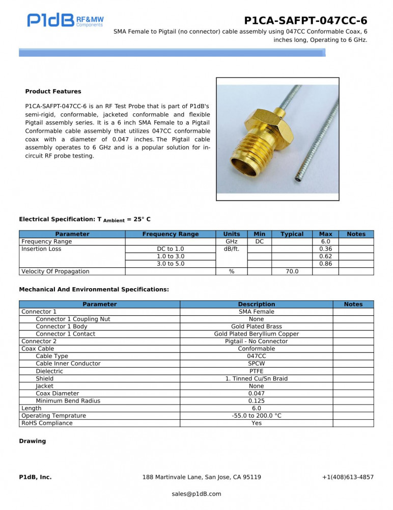 P1CA-SAFPT-047CC-6 product document image, page 1
