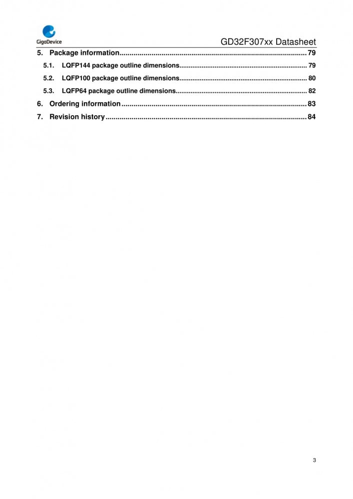 GD32F307xx datasheet page 4