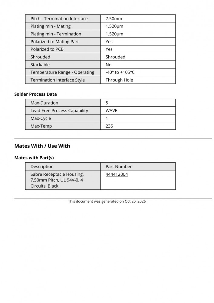 MOLEX 431609001 technical document page 4