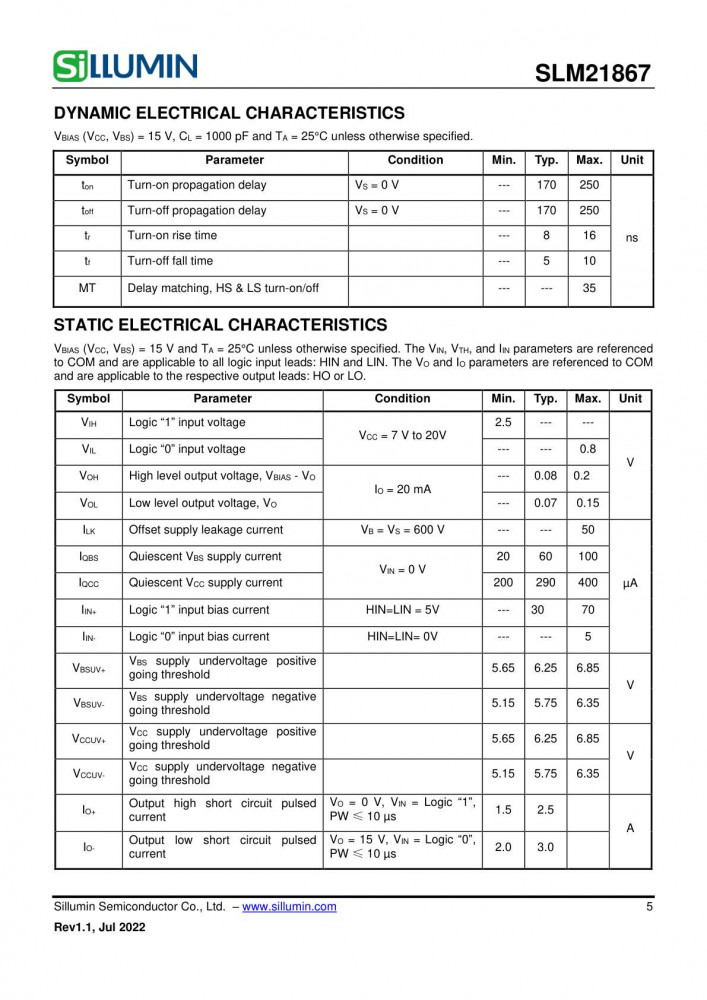 Datasheet page 5