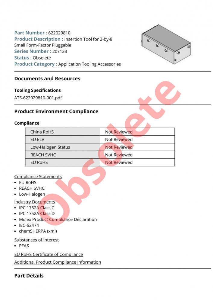 Tooling specification document page 1