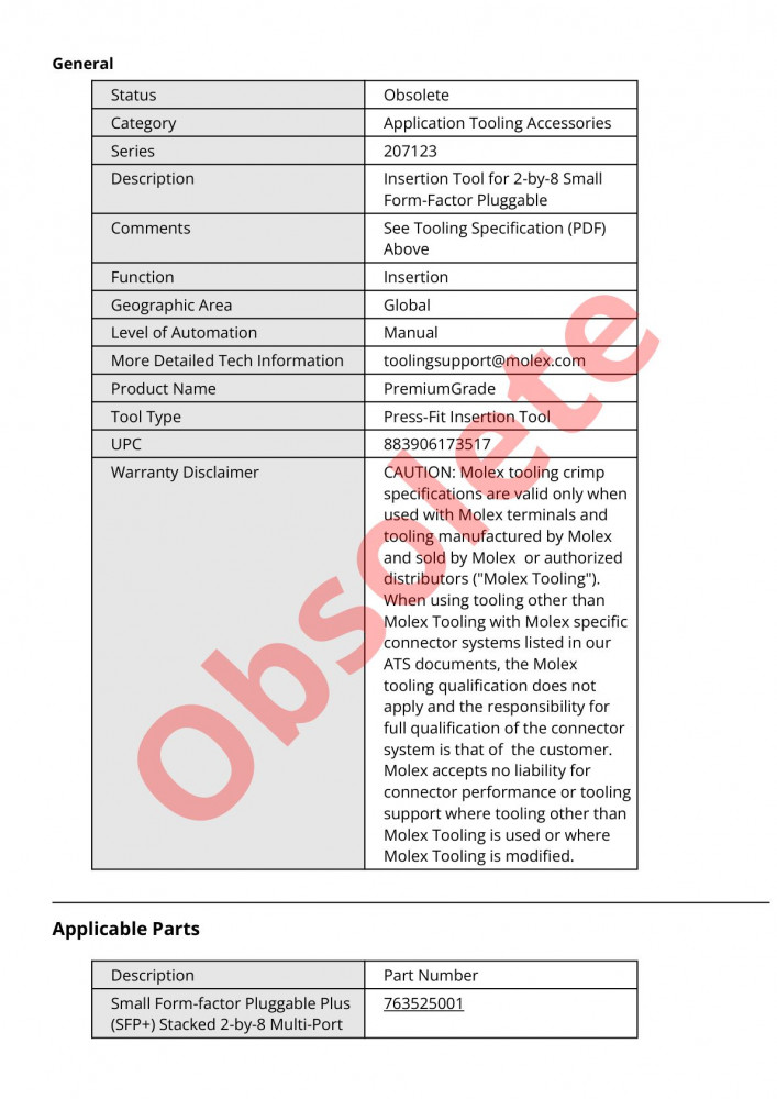 Tooling specification document page 2