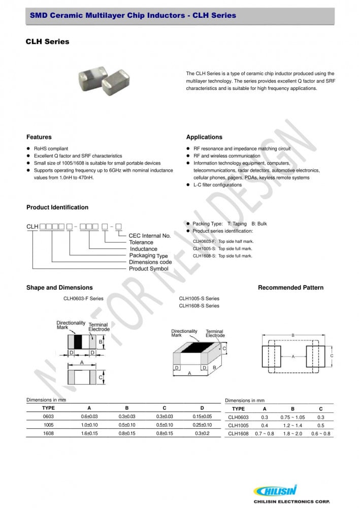 Chilisin CLH Series datasheet page 2