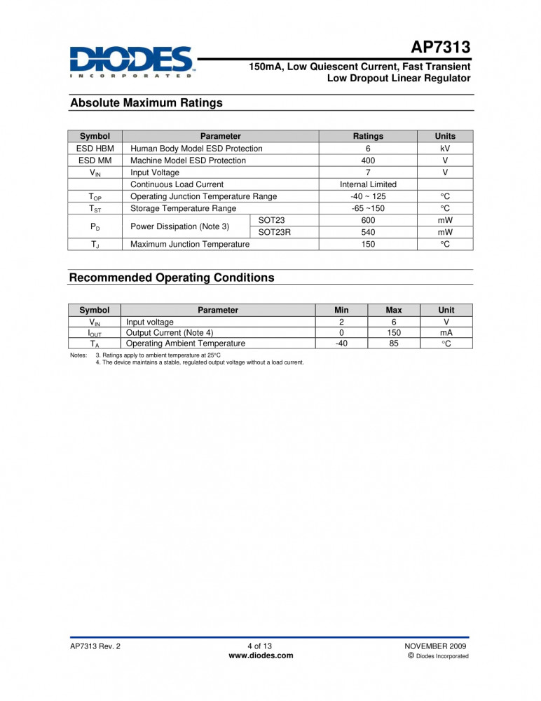 AP7313 datasheet page 4