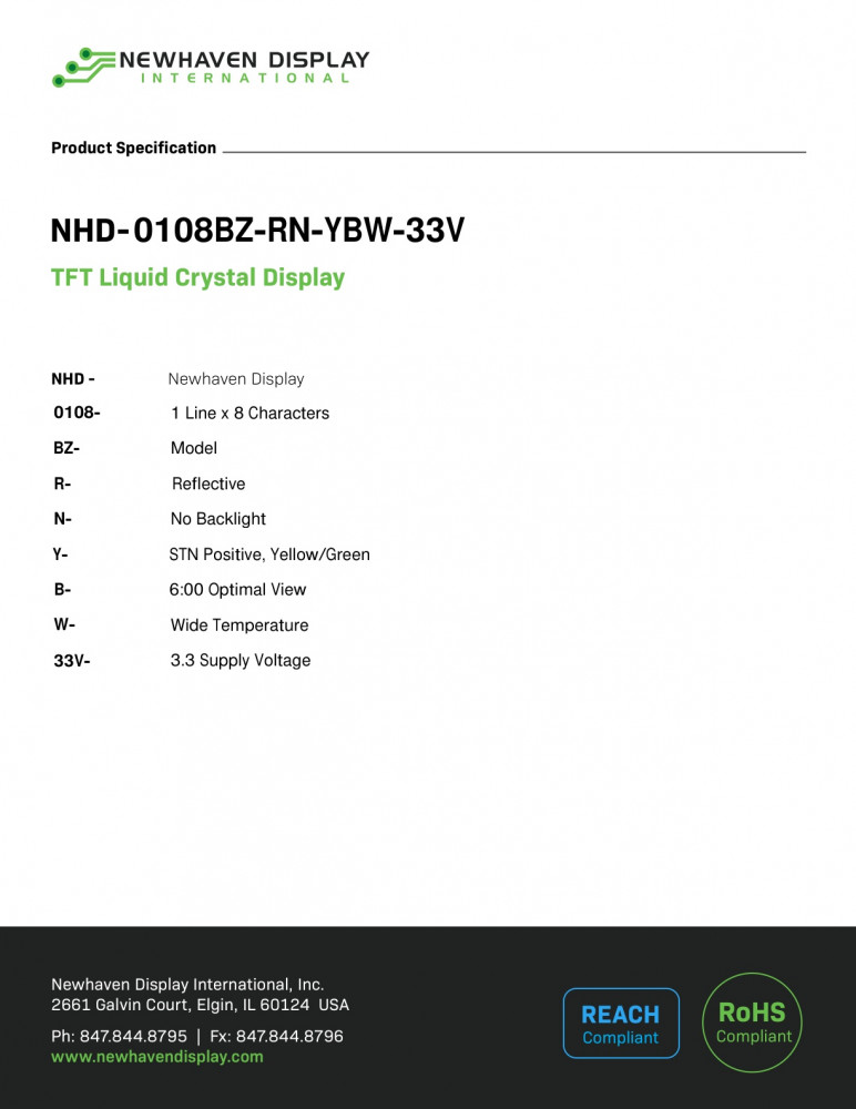 NHD-0108BZ-RN-YBW-33V specification page 1