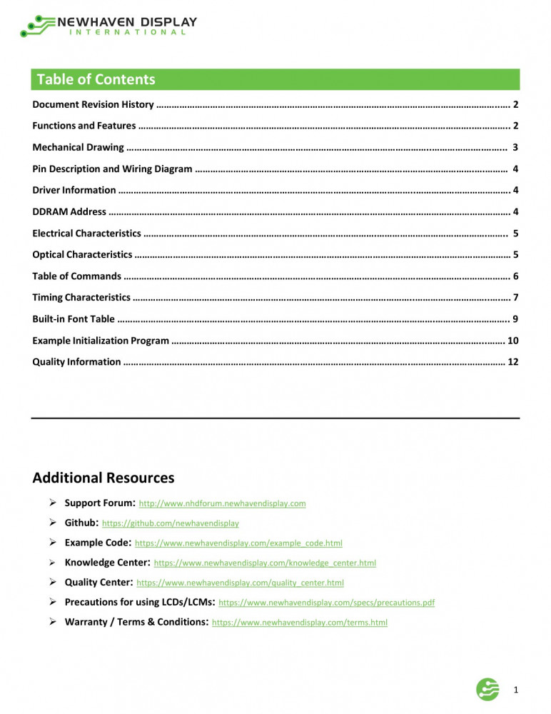 NHD-0108BZ-RN-YBW-33V specification page 2