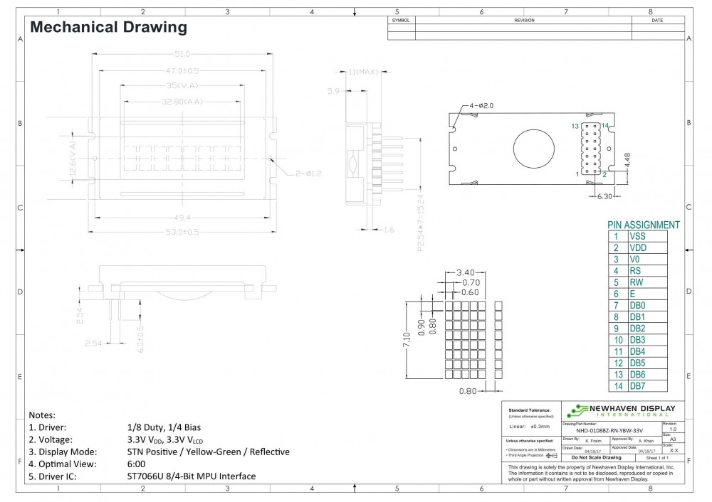 NHD-0108BZ-RN-YBW-33V specification page 4
