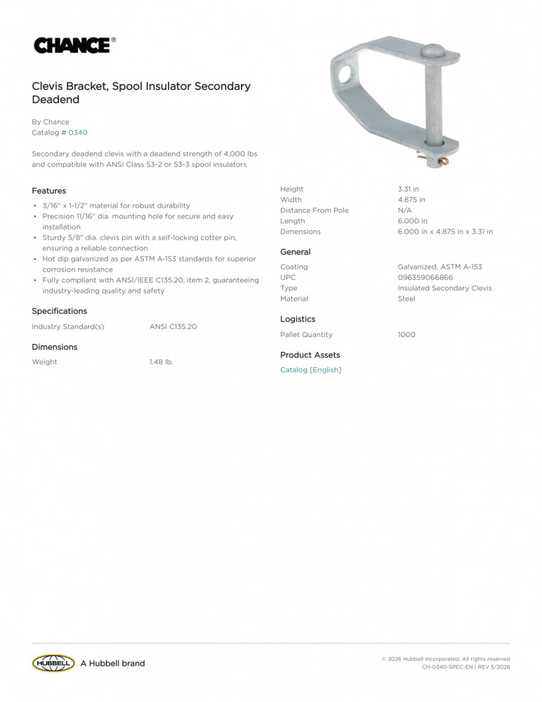 Burndy Chance catalog 0340 product documentation preview