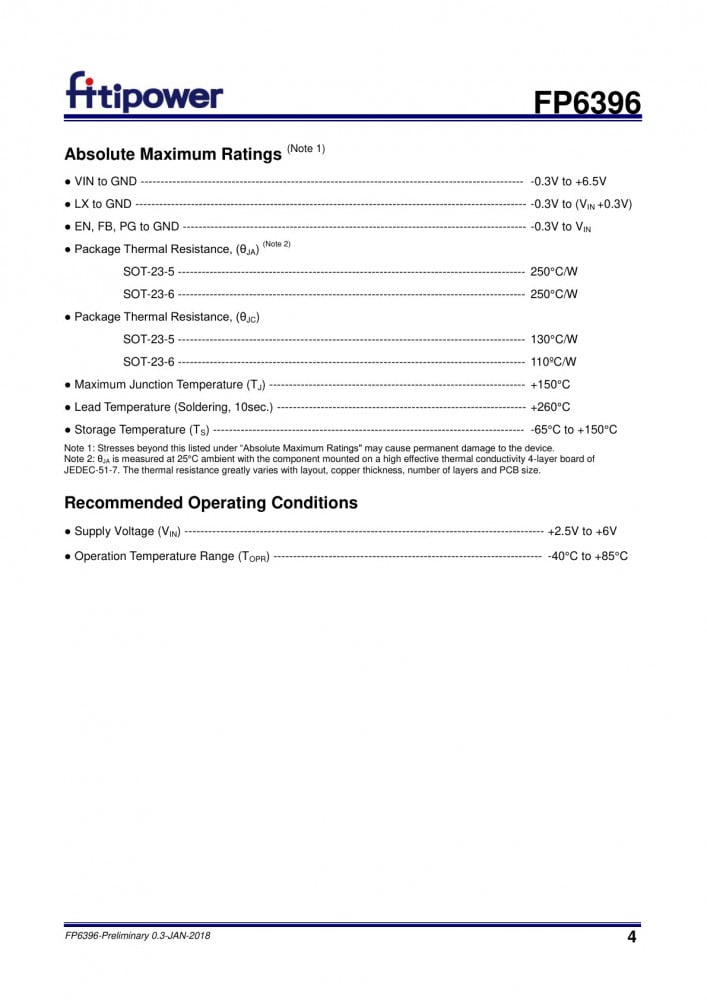 FP6396S5 datasheet page 4