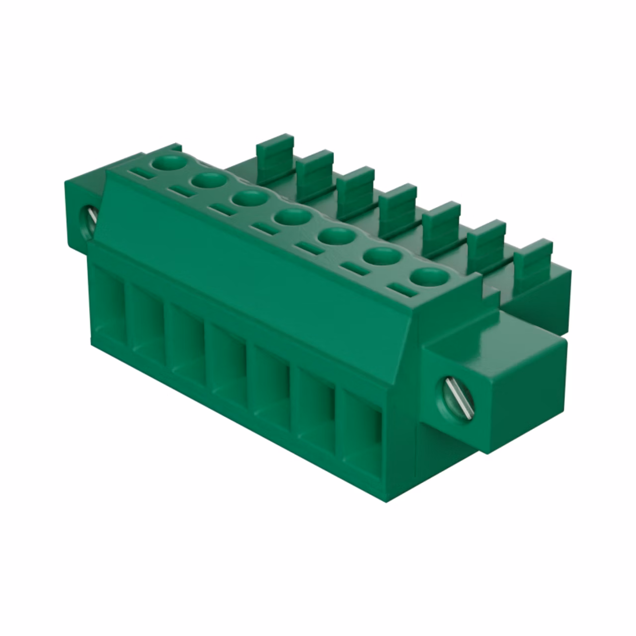 3.50mm Pitch Eurostyle Horizontal Plug, with Retention Screws, Green Housing, 7 Circuits for sale