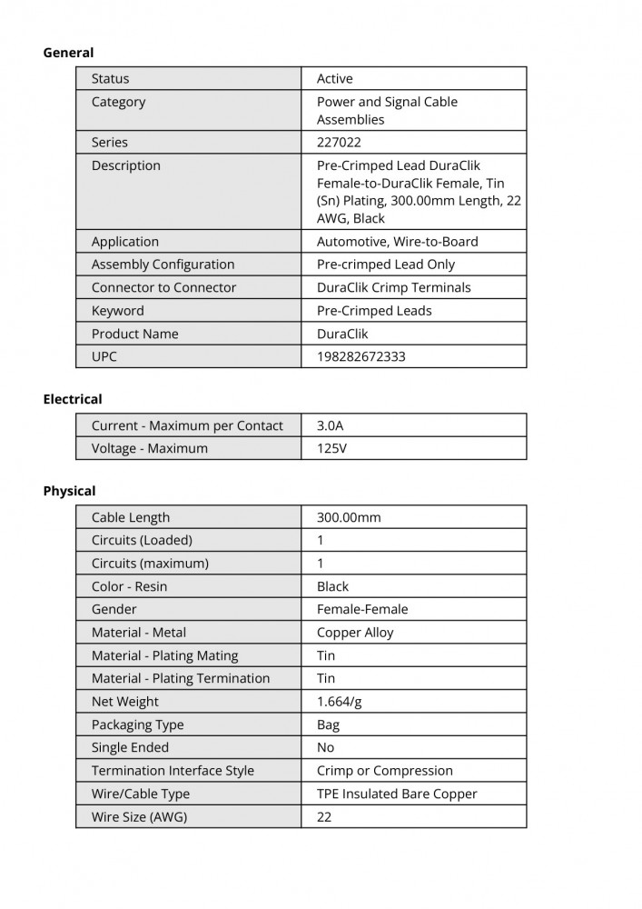 Technical document page 2 for product 2270221114