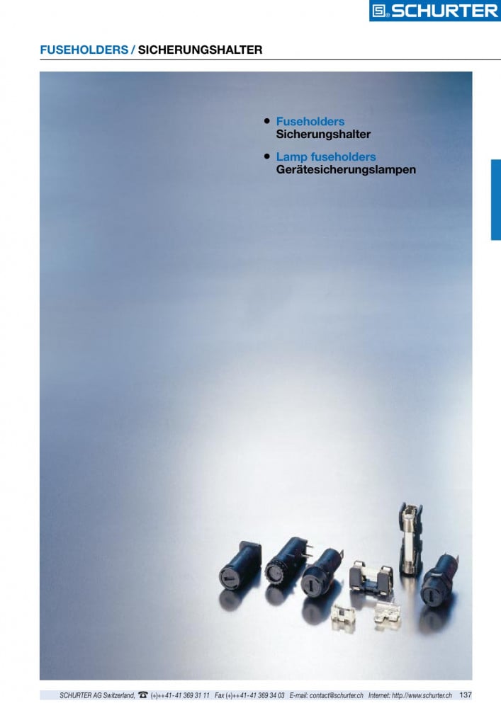 SCHURTER fuseholder catalogue page 1