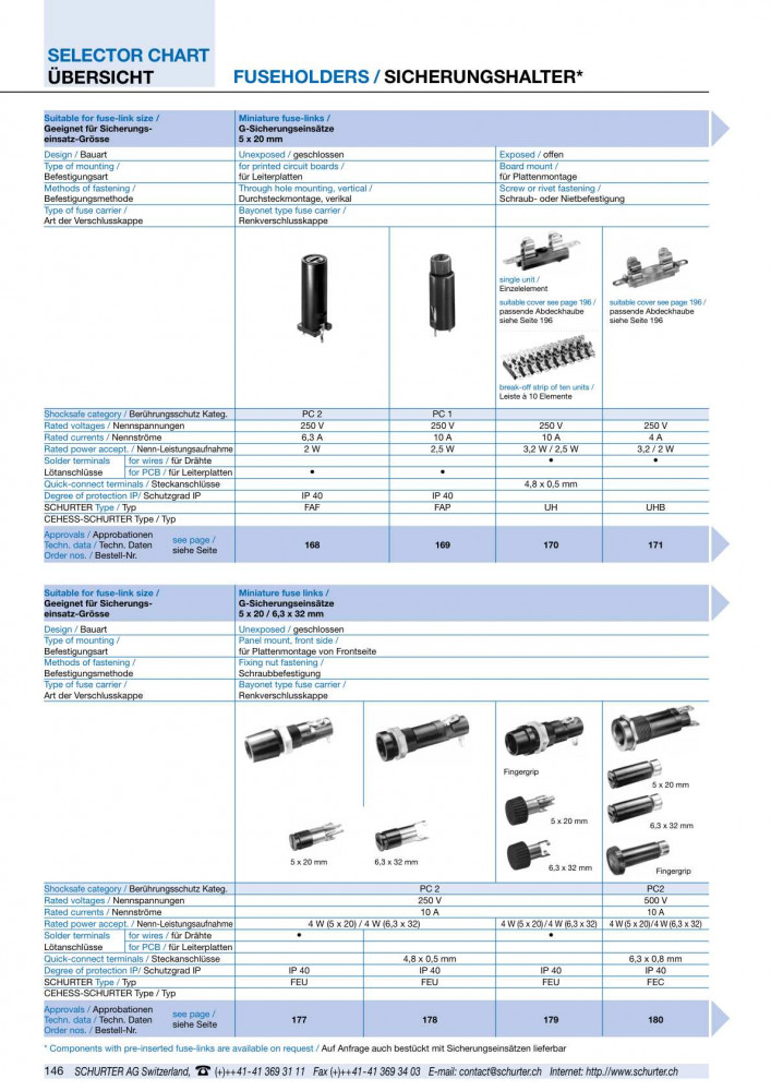 SCHURTER fuseholder catalogue page 8