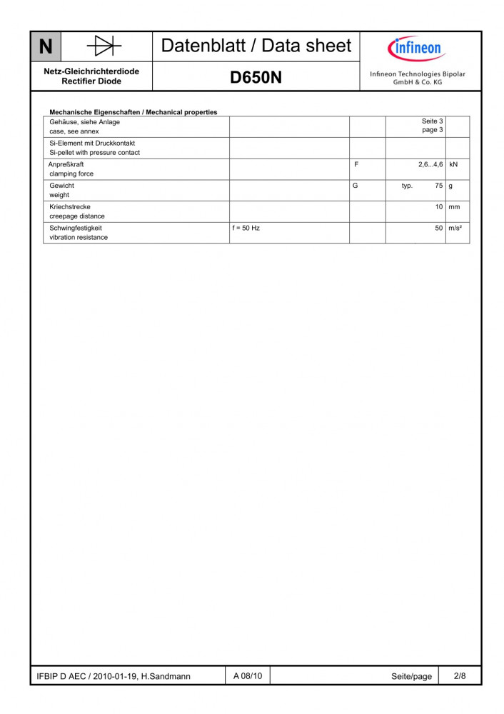 D650N data sheet page 2