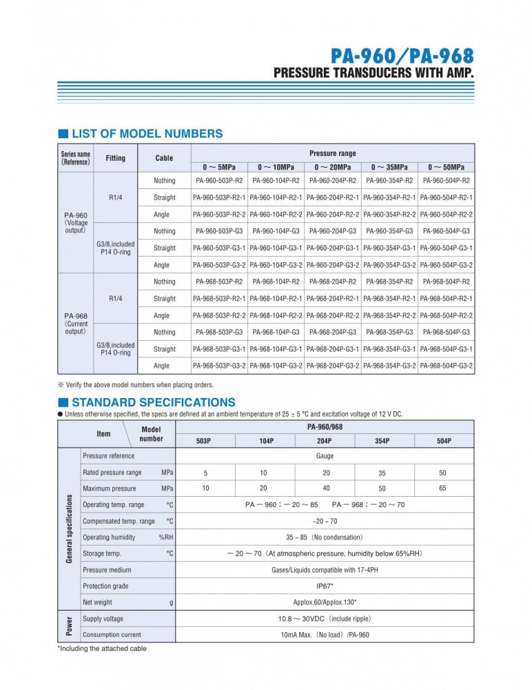 Nidec PA-960 technical document page 2