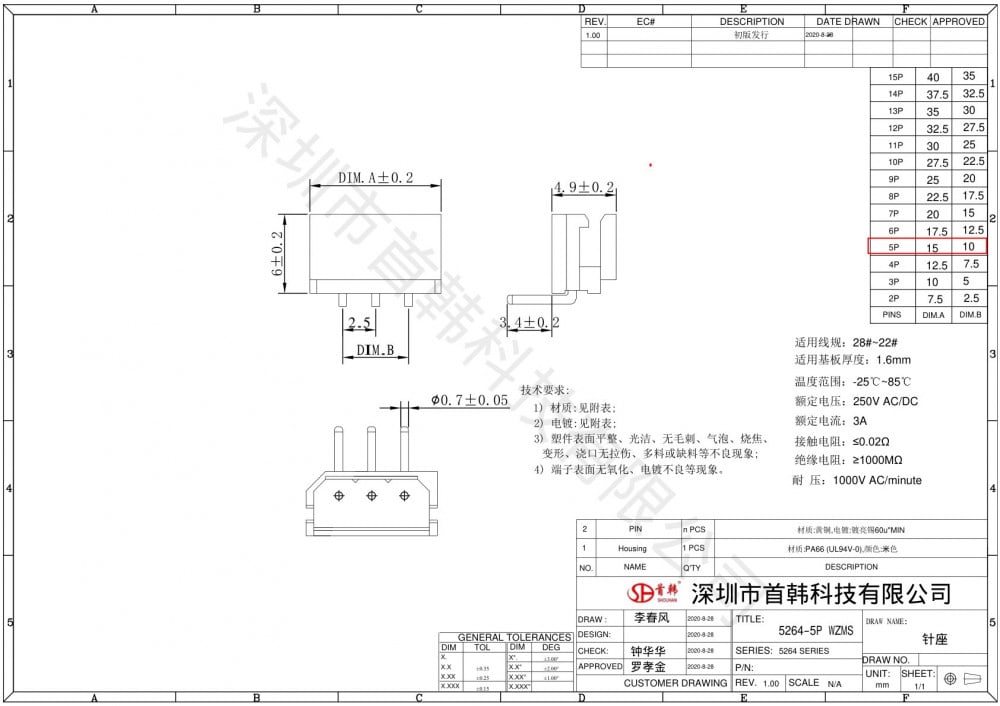 5264-5P WZMS specification page 1