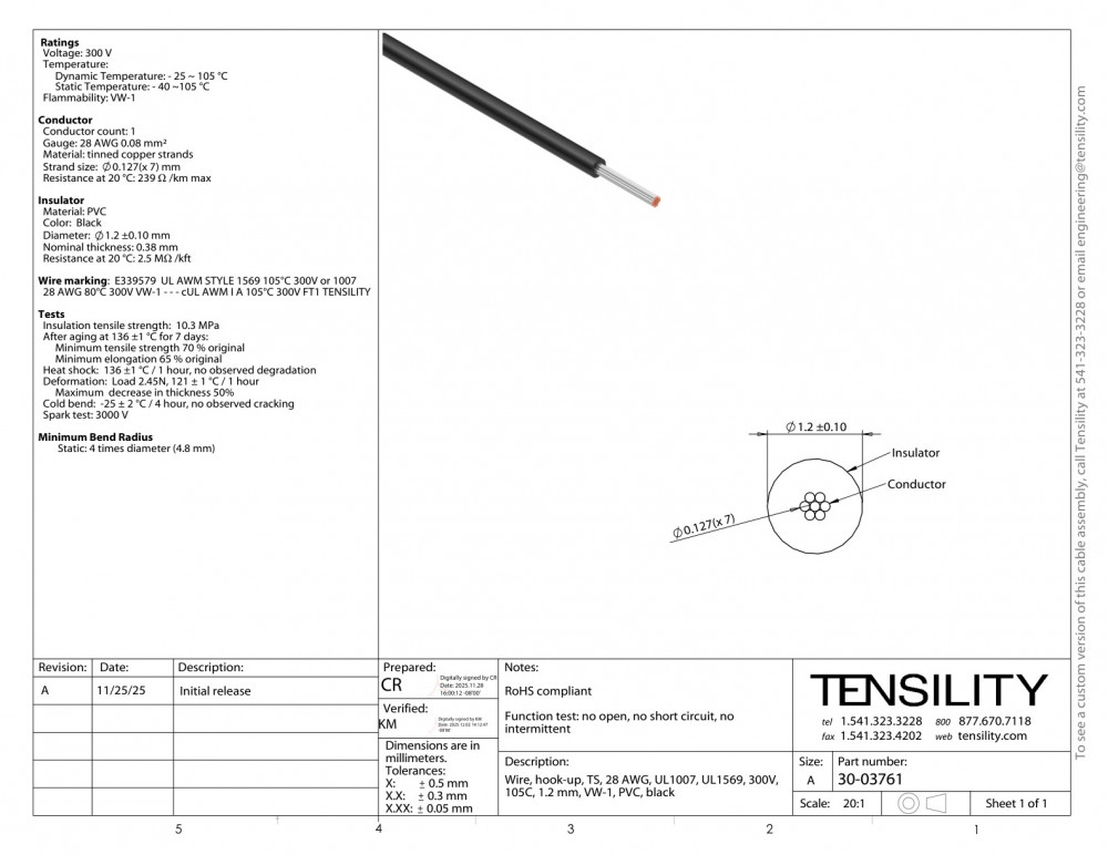 Tensility International 30-03761 product drawing