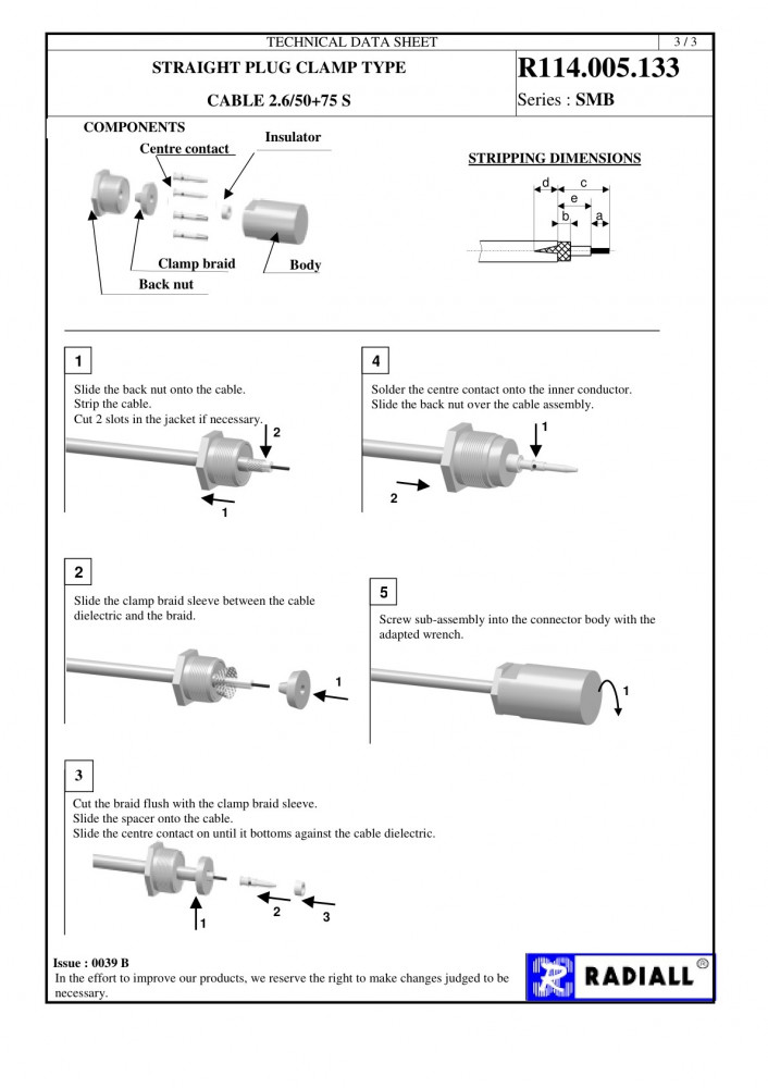 Radiall R114.005.133 technical data sheet page 3