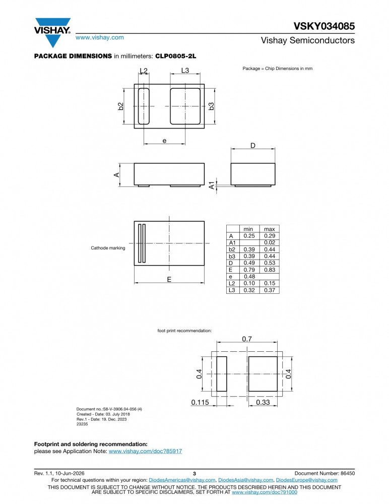 VSKY034085 product document, page 3