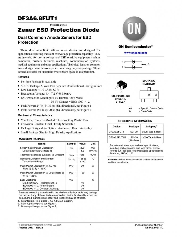 DF3A6.8FUT1G data sheet page 1