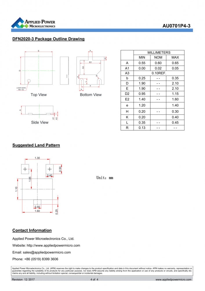 AU0701P4-3 datasheet page 4