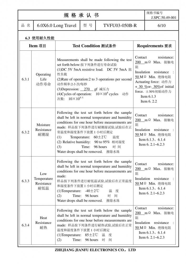 TVFU03-050B-R specification page 7